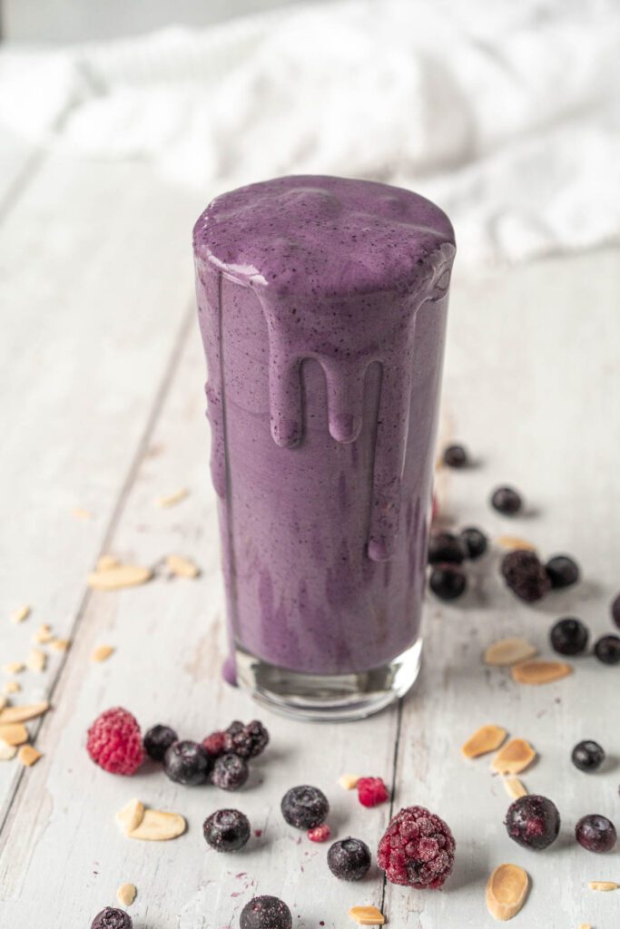 Mixed Berry Protein Smoothie - Chelsea Dishes