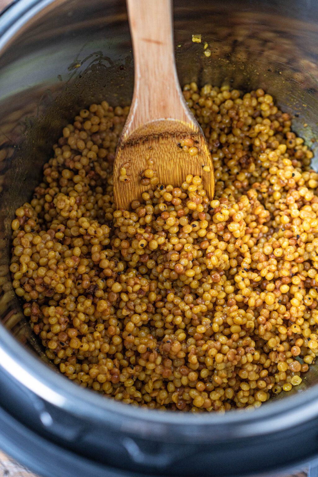 Instant Pot Couscous with Turmeric and Feta - Chelsea Dishes