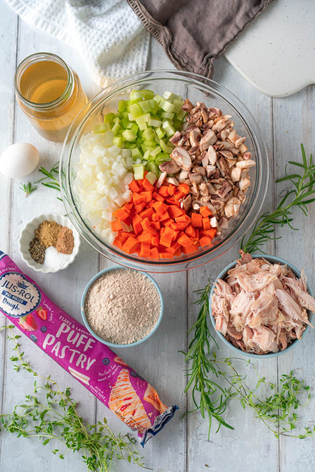 Turkey Pot Pie with Puff Pastry Crust - Chelsea Dishes