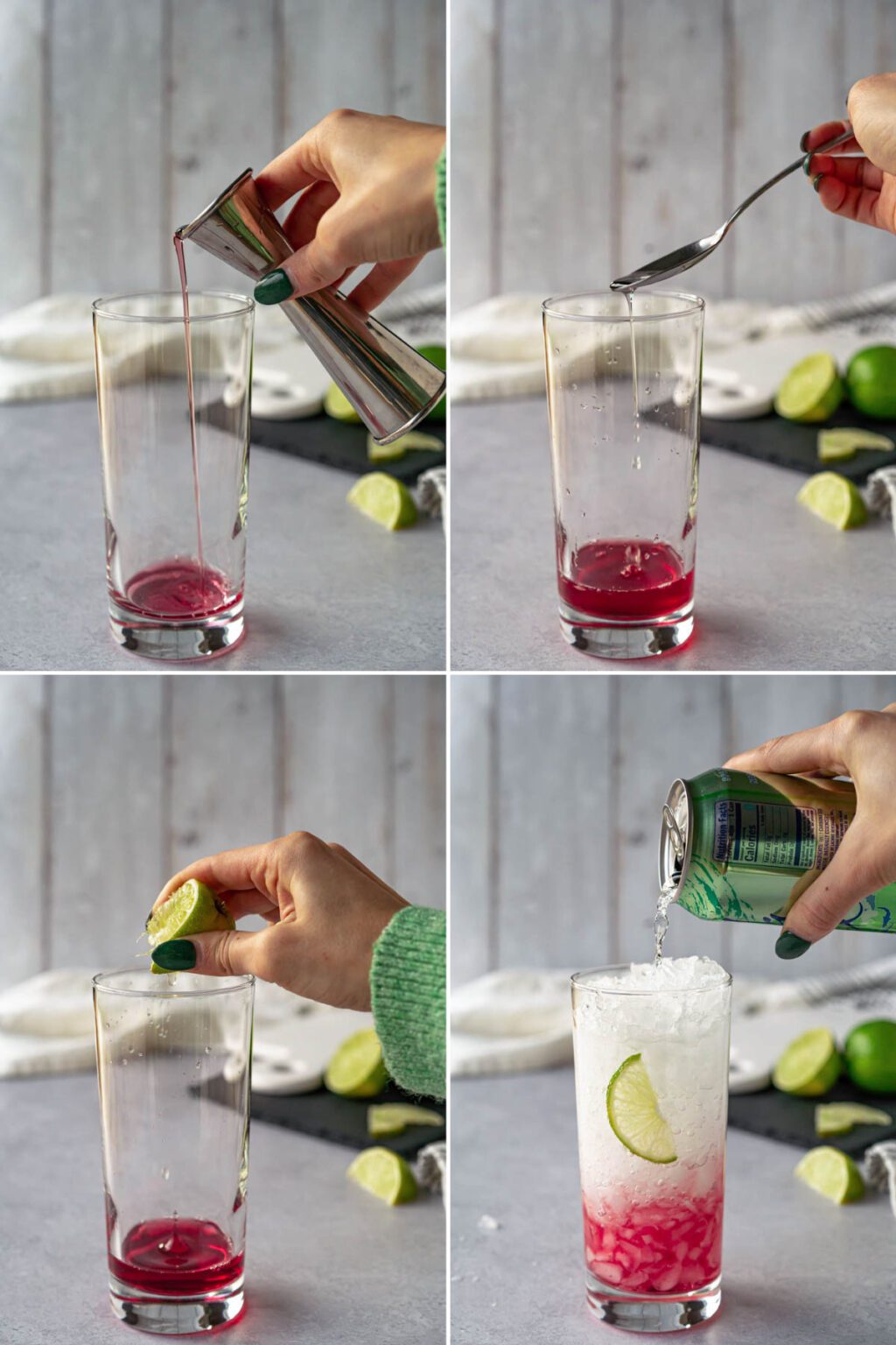 Sparkling Cranberry Mocktail with Lime - Chelsea Dishes