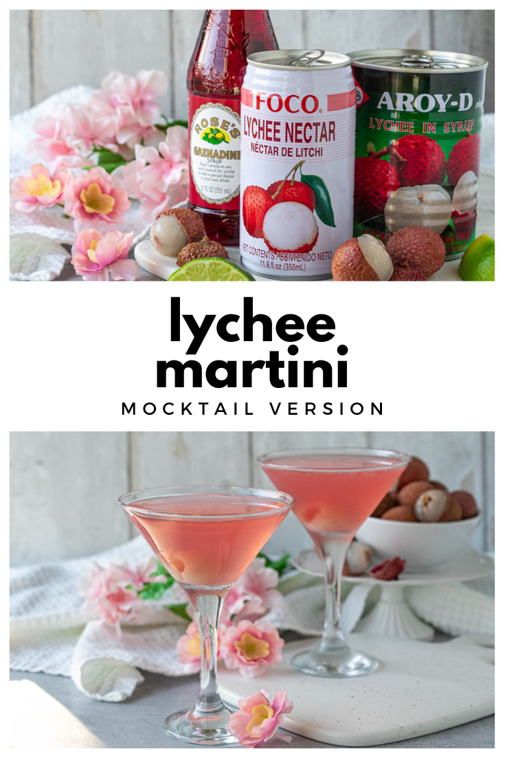 Easy Lychee Mocktail Martini - Chelsea Dishes
